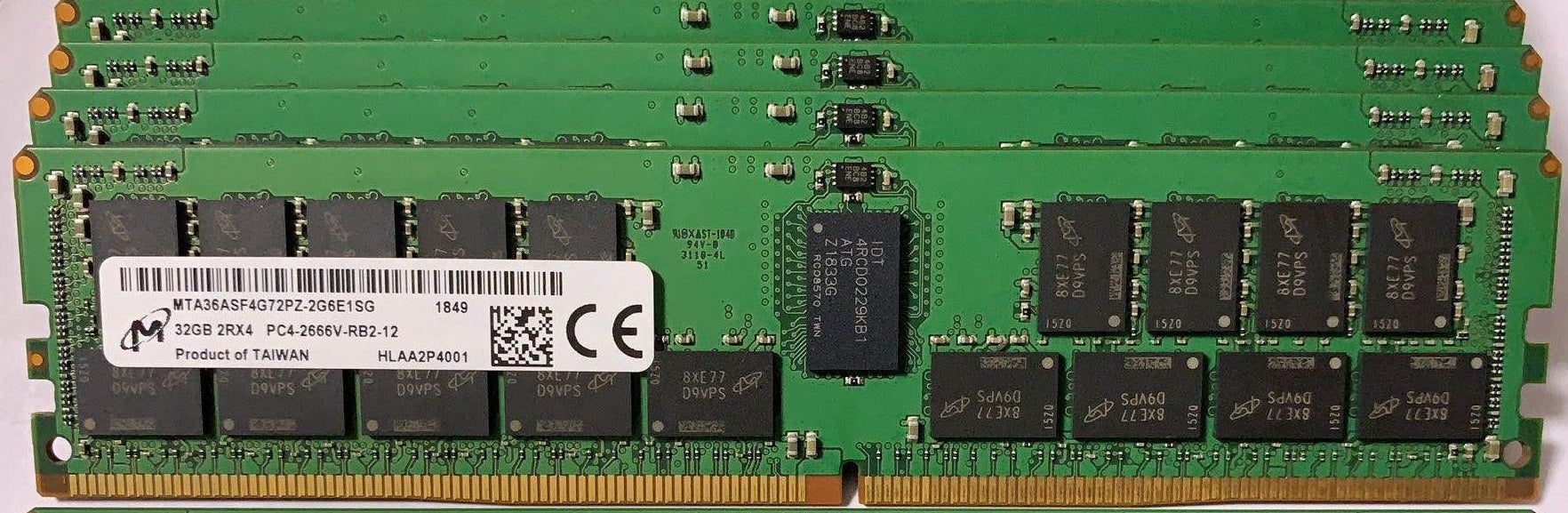 Micron Server Ram MTA36ASF4G72PZ-2G6E1 32GB 2666Mhz DDR4 PC4-21300 2Rx ...